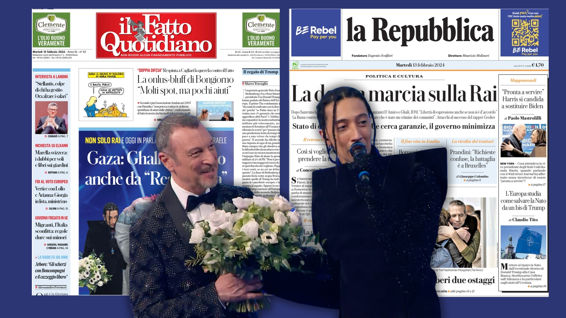 “Censurato Ghali”. “Falso”. La lite Repubblica-Fatto su Sanremo