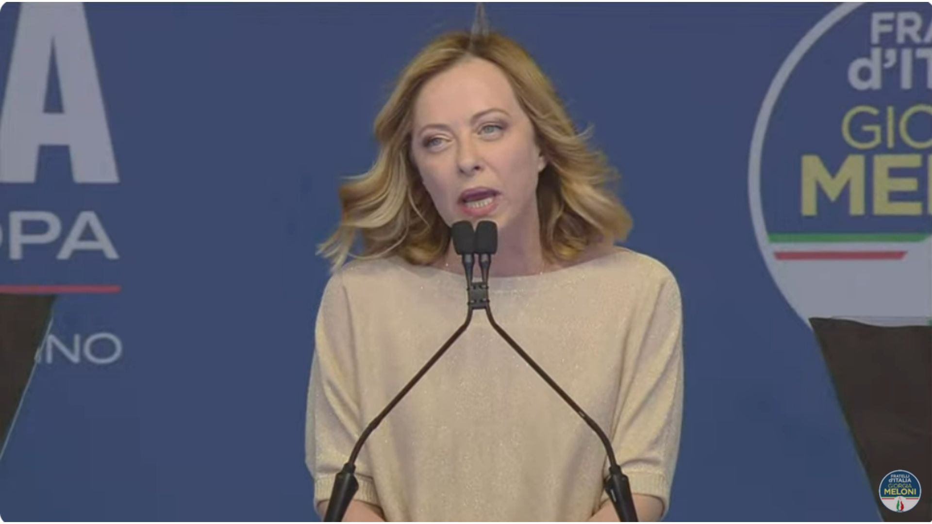 Giorgia Meloni, il comizio finale per le europee