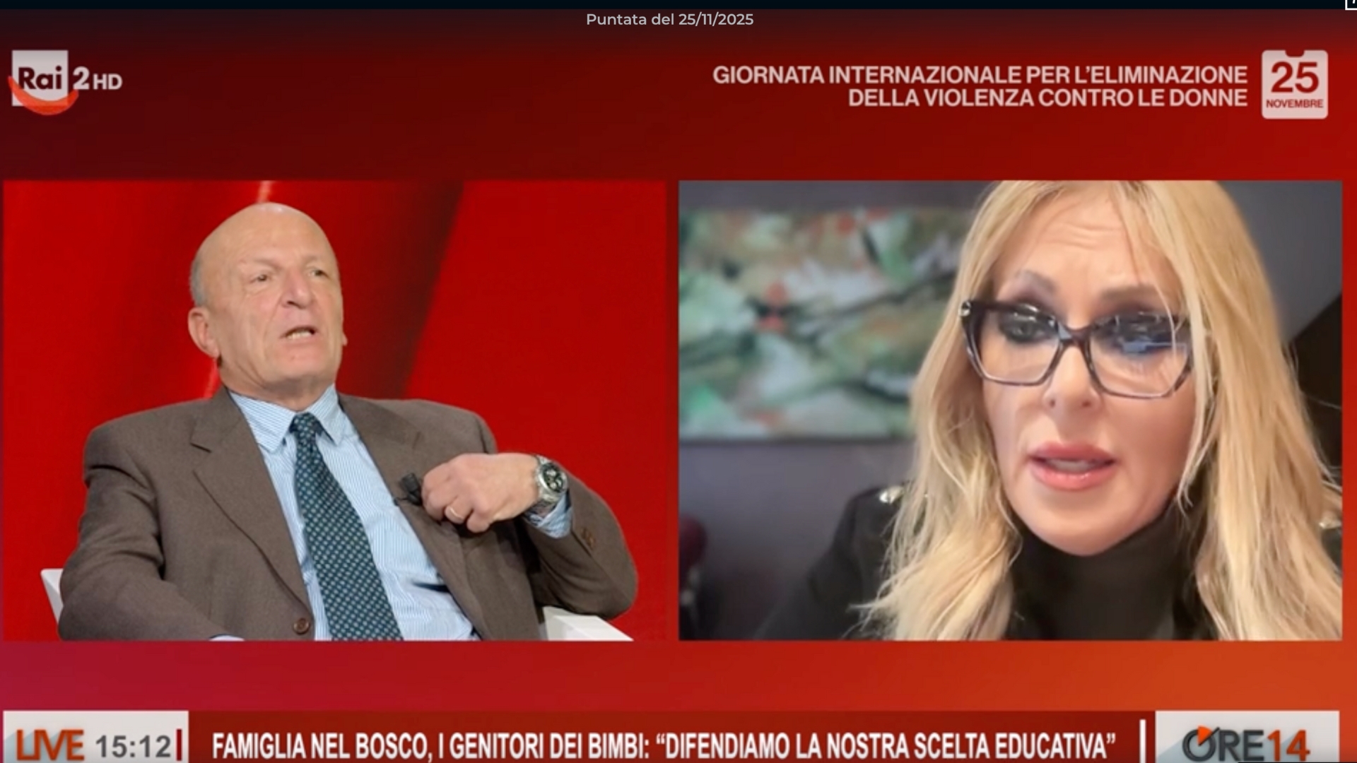 Famiglia nel bosco, durissimo scontro Fazzo-Bruzzone in diretta tv