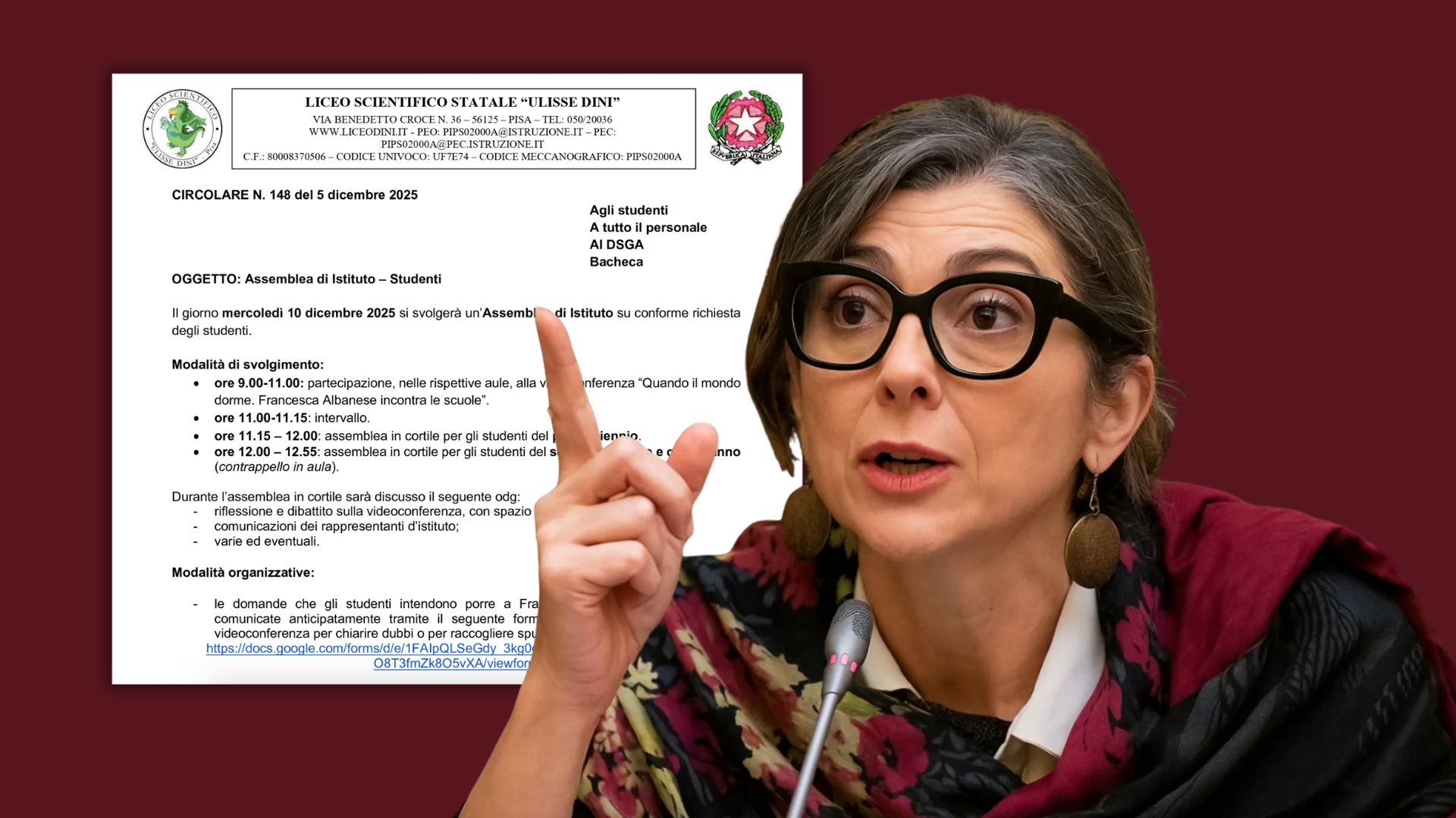 "Mandate prima le domande". Albanese a scuola? Predica senza ...